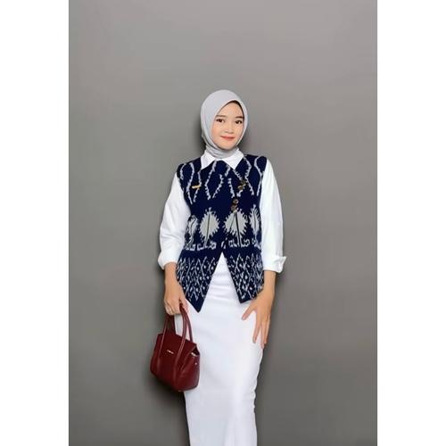 Jual Vest Tenun Rompi Kekinian Outfit Kerja Etnik Wanita Modern - Pesta ...