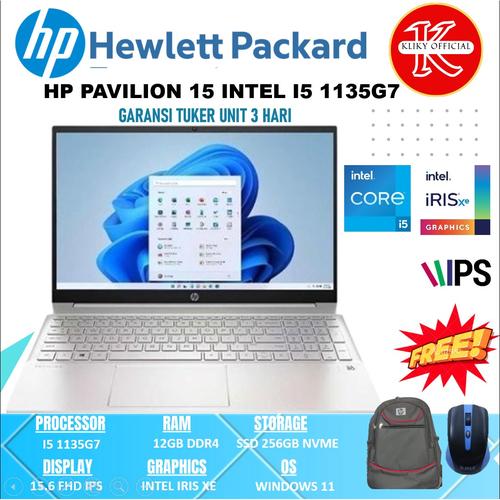 Jual Laptop Kerja Murah HP Pavilion 15 Intel I5 1135U 16GB 512GB 15.6 Inc Full HD IPS - 12GB ...