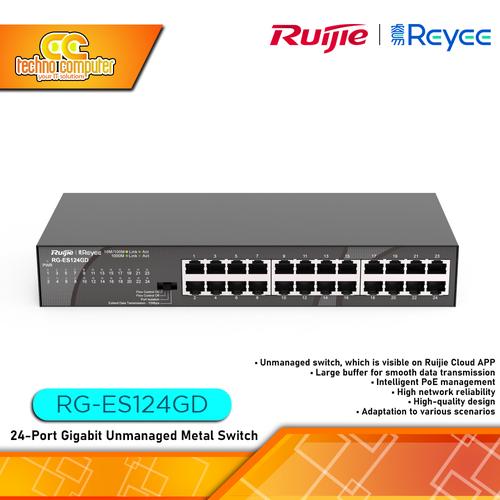 Jual SWITCH HUB RUIJIE REYEE RG ES124GD 24-Port Gigabit Unmanaged Metal ...