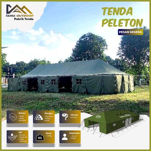Jual Tenda Peleton TNI Uk. 6M x 14M - Perkemahan Pleton Army Barak Regu ...