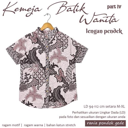 Jual Kemeja batik wanita katun stretch all size modis lucu keren lengan ...