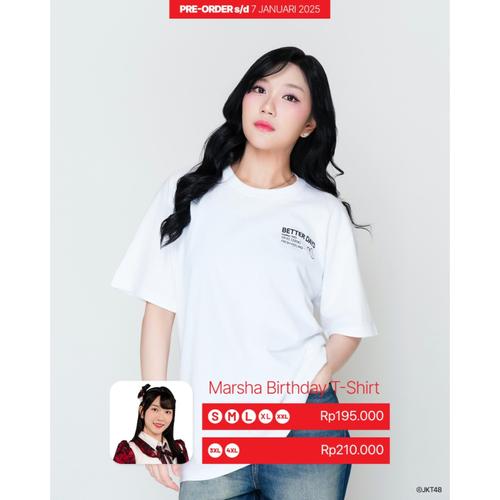 Jual Kaos JKT48 Birthday T-Shirt Marsha Lenathea 2025 - Putih - S - Kota Tangerang Selatan ...