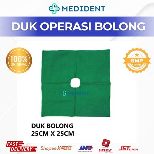 Jual Duk Operasi bolong/ Kain Hijau Operasi / Duk Bolong Operasi - 25 X ...