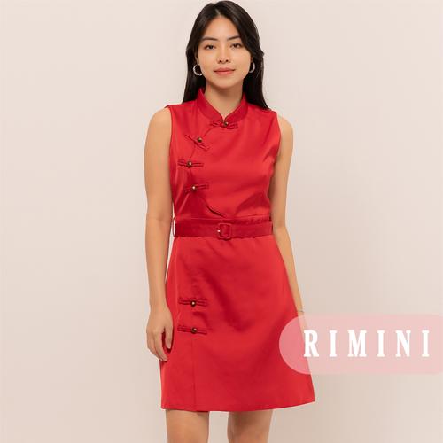 Jual RIMINI - Dress Cheongsam Wanita Belted Tanpa Lengan Size XS-XL ...