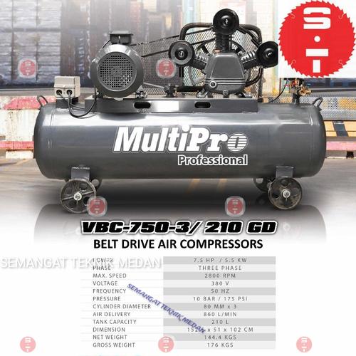 Jual VBC750-3/210 COMPRESSOR KOMPRESOR LISTRIK 7,5 7.5 HP MULTIPRO VBC ...