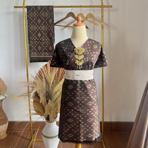 Jual KAIN TENUN ENDEK KHAS BALI MOTIF ANTIK COKLAT GRINGSING - Kab ...