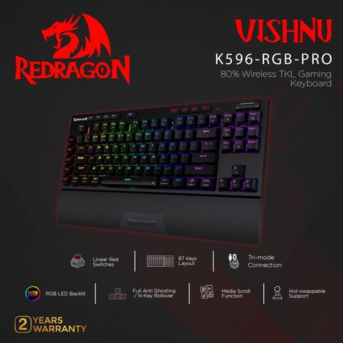 Promo Redragon Dual Mode Mechanical Gaming Keyboard RGB VISHNU ...