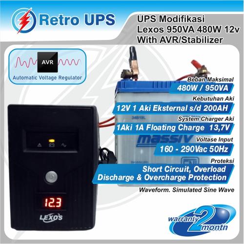Jual UPS Modifikasi Lexos 950VA 480W 12v With AVR/Stabilizer - Jepit Aki - Kab. Semarang - Retro ...