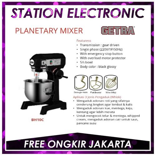 Promo GETRA Planetary Mixer BH-10C Black / Mixer Roti 10 Liter GETRA ...