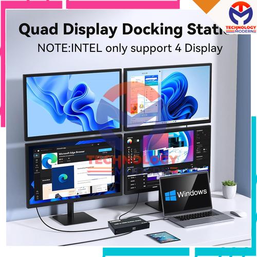 Promo 4K Multiple Monitor Extend 4 Display Monitor Built In Video Wall ...