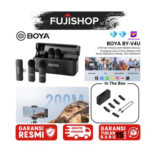 Promo BOYA BY-V4U Ultracompact 4-Person Wireless Microphone System with USB-C Connector Cicil 0% ...