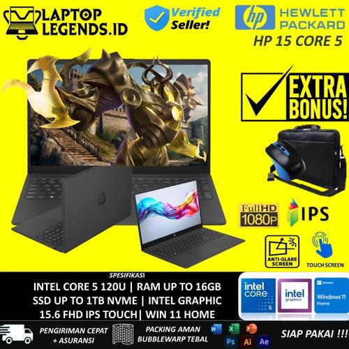 Jual Hp 15 Intel Core 5 120u 16gb 1Tb 15.6 Fhd Ips Touch Windows 11 - NON BUNDLING, 12GB 512GB ...