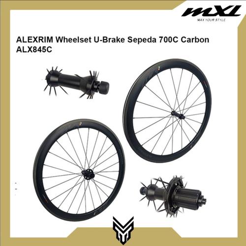 Promo MXL ALEXRIM Wheelset ALX845C Velg Set Sepeda Road Bike Carbon U ...