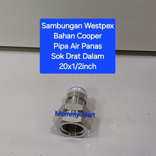Jual Sambungan Pipa Air Pana Westpex Bahan Cooper Sok drat dalam 20mm x ...