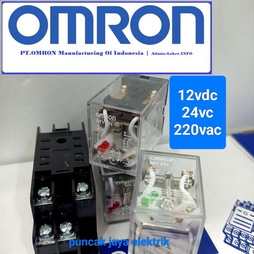 Jual relay Omron original my2 my2n 12vdc,24vdc,220vac 8kaki/relay omron ...