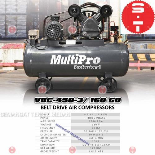 Jual VBC450-3/160 COMPRESSOR KOMPRESOR LISTRIK 4,5 4.5 HP MULTIPRO VBC ...