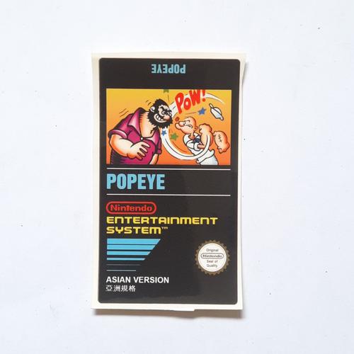 Jual Stiker Label Kaset NES Popeye Gambar Depan Cover Game Sticker ...