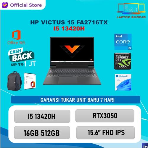 Promo LAPTOP HP VICTUS 15 I5 13420H RTX3050 6GB RAM 16GB SSD 512GB ...
