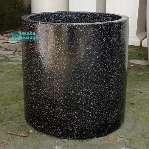 Jual Invoice Pot Teraso Silinder Warna Hitam/Abu-abu | Pot Terazzo ...