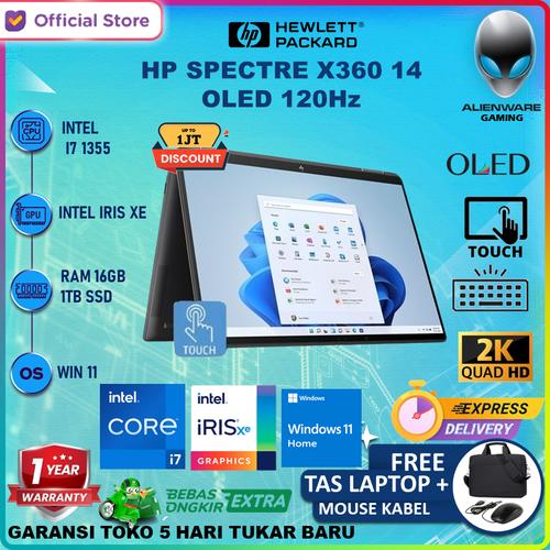Promo HP Spectre X360 14 Oled Touch I7 1355 16GB 1TB W11 14" 2.8K 120Hz ...