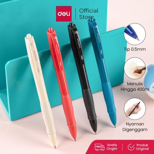 Promo Deli Pulpen Gel Kantor / Office Gel Pen 0,5mm Black S08-A - 1 pcs ...
