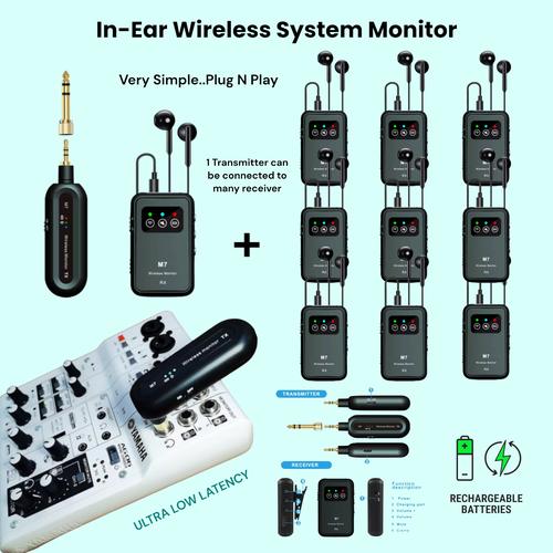 Promo Wireless In Ear System Monitor 2.4GHz M7 Transmitter & Receiver ...