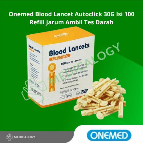 Jual Onemed Blood Lancet Autoclick 30G Isi 100 Refill Jarum Ambil Tes ...
