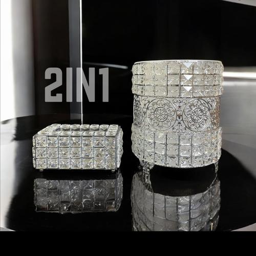 Jual New Set Tempat Sampah + Kotak Tissue Kristal/ Crystal Diamond ...