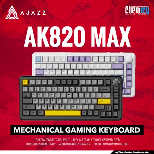 Jual Ajazz AK820 / AK 820 MAX 75% Gasket Mount Wireless Mechanical Gaming Keyboard - The Fog Sea ...