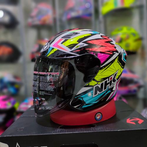 Jual NHK R1 ELITE ALONSO SERI 1 STAR WHITE HELM OPEN FACE - M - Kab ...