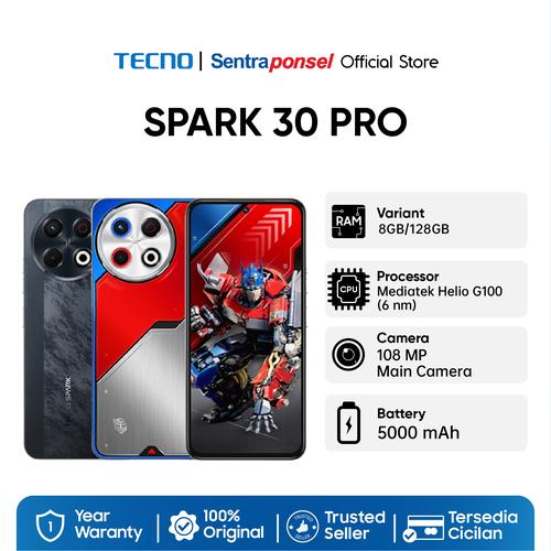 Promo Tecno Spark 30 Pro 8/128GB 8/256GB MediaTek Helio G100 6.78" AMOLED 120Hz 5000mAh Camera ...