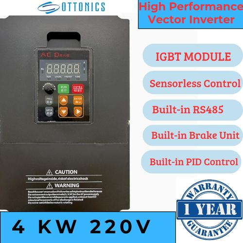 Jual Inverter Ottonics 4 KW 4KW 220V Input 1 Phase 220V Output 3Phase 220V Inverter 5HP 5 HP ...