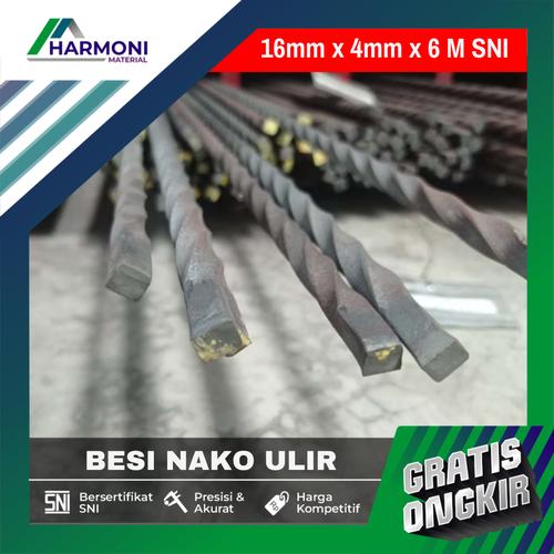 Jual Besi Nako Ulir 16mm x 4mm x 6M SNI Square Bar AS Kotak - Kab ...