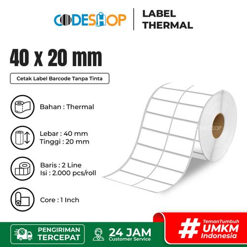 Jual Label Thermal 40x20 Kertas Stiker 40 x 20 mm Sticker Barcode ...