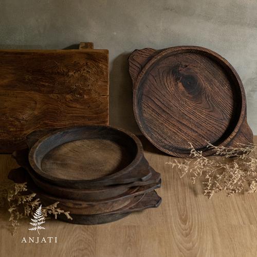 Jual Atami Antique Wooden Tray with Handle / Nampan Kayu Rustic dengan ...