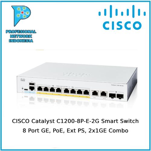 Promo CISCO Catalyst C1200-8P-E-2G Smart Switch, 8 Port GE, PoE, Ext PS ...