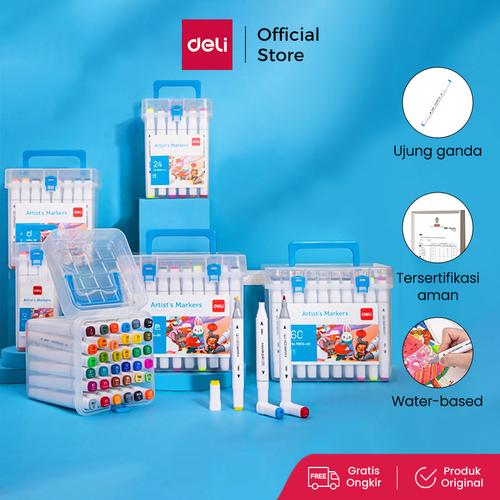 Jual Deli Sketch Marker/Water-based Marker/Spidol Sketsa Double Tip ...