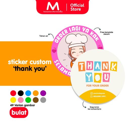 Jual Thank You / Cetak Stiker Thank You / Custom Sticker Terima Kasih ...