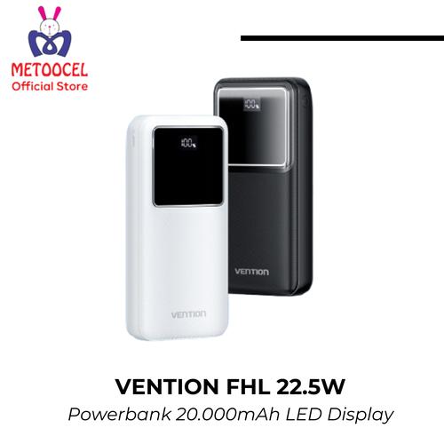 Promo Vention Powerbank FHL 20000mAh 22.5W Fast Charging USB-C LED Display Hitam Putih untuk ...