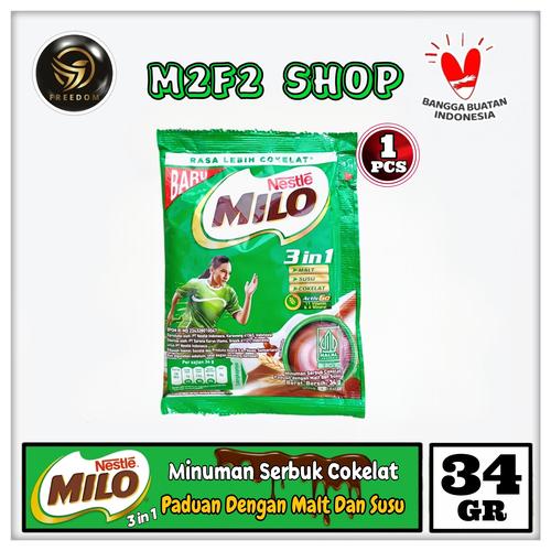 Jual Milo Activ Go 3in1 Minuman Serbuk Cokelat Malt & Susu Sachet - 34 ...