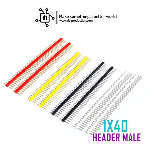 Jual Pin header male 1x40 warna kuning merah putih hitam - Hitam - Kota ...