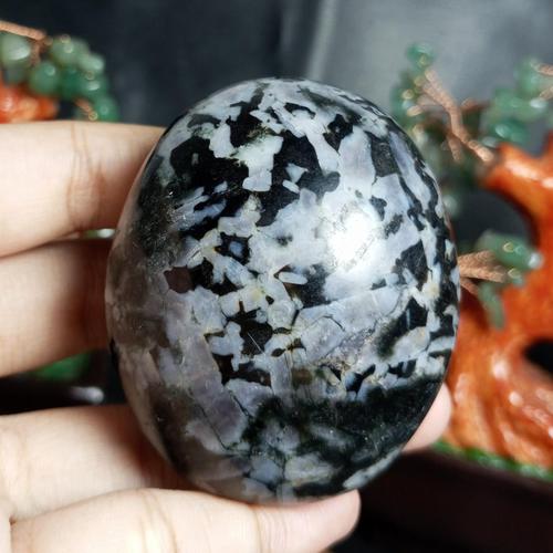 Jual Natural Mystical Merlinite / Indigo Gabbro Palm Top Grade (1 ...
