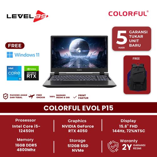 Promo LAPTOP COLORFUL EVOL P15 | I5-12450H 16/512GB RTX4050 14"FHD ...