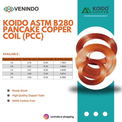 Jual PIPA TEMBAGA Koido astm b280 PANCAKE COPPER COIL - 1/4x0,76 ...