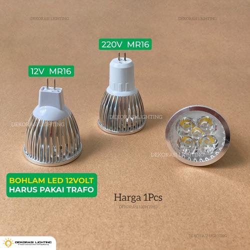 Jual Lampu bohlam halogen led 5w fiting kaki mr16 merah biru hijau ungu ...