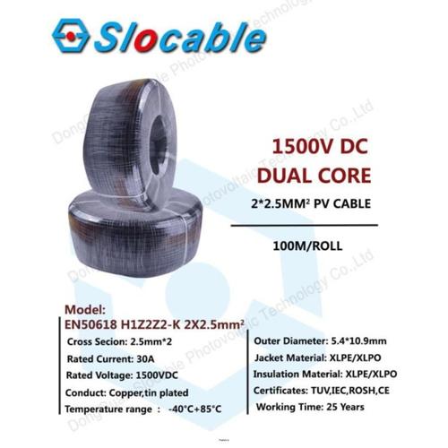 Jual Kabel Solar Panel Kabel Panel Surya 2x2,5mm Slocable PV CABLE PV ...