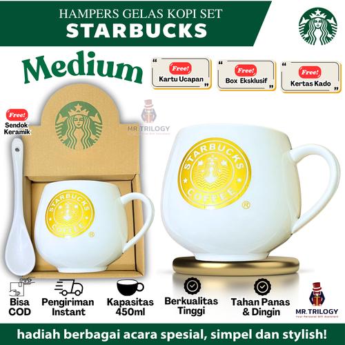 Jual Hampers Gelas Kopi STARBUCKS MEDIUM Tahan Panas FREE Sendok ...
