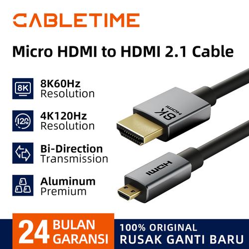 Promo CABLETIME Kabel Micro HDMI to HDMI Male 8K 4K HDR 60Hz for Camera ...