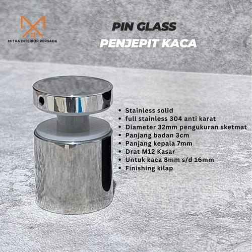 Jual Pin glass Ss 304 penjepit kaca stainless / penjepit kaca ke tembok ...