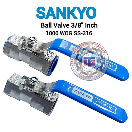 Jual Ball Valve 3/8" Sankyo Stainless Steel SS-316 1000 Wog- Ball Valve ...